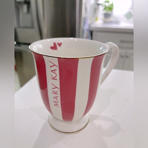 Mary Kay | Dining | Mary Kay Pink And White Striped Mug | Poshmark